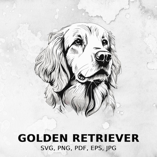 Golden Retriever Svg - Etsy
