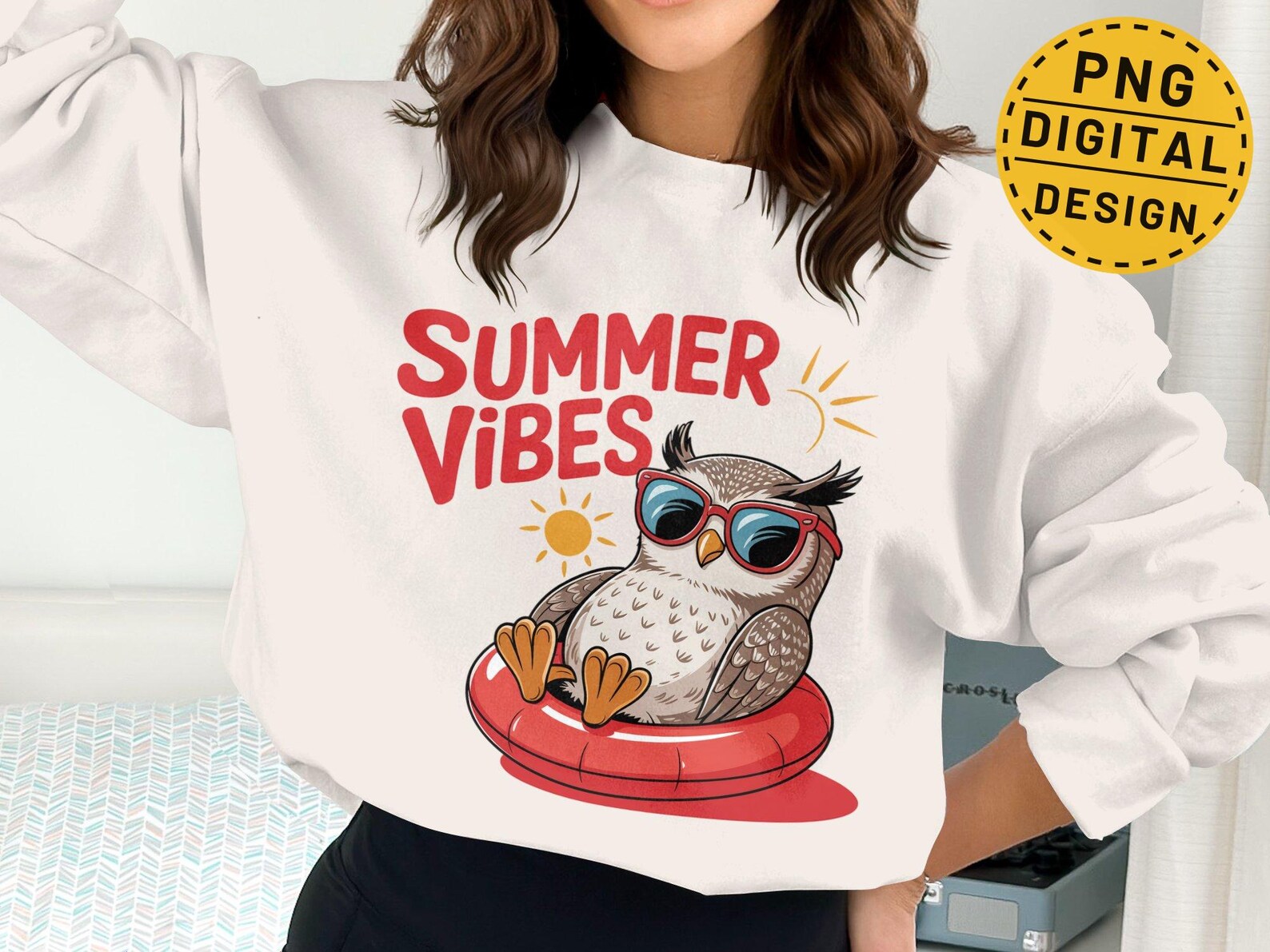 Summer Vibes Png, Owl in Pool Float Png, Beach Owl Shirt Print, Summer ...