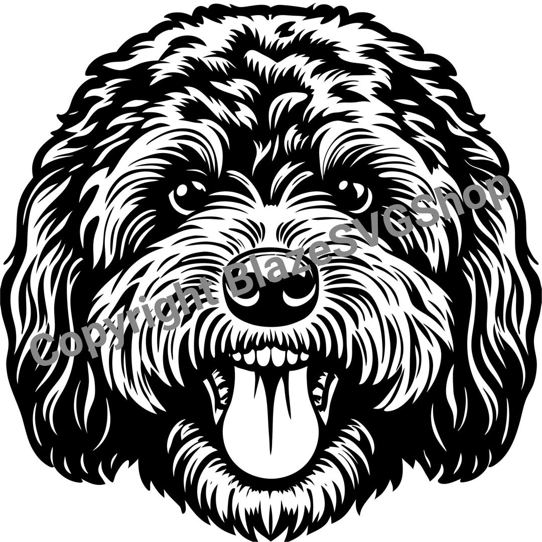 Labradoodle Happy Smiling Dog Breed Animal Pet Puppy Paws Logo .SVG ...