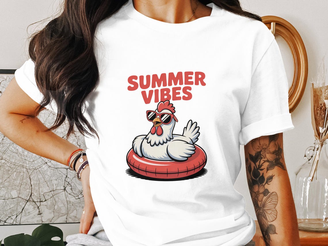 Summer Vibes Chicken Png, Funny Chicken Png, Chicken Pool Float, Summer ...