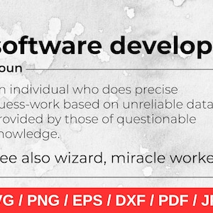 Software Developer Svg, Definition Svg, Funny Software Developer Gift ...