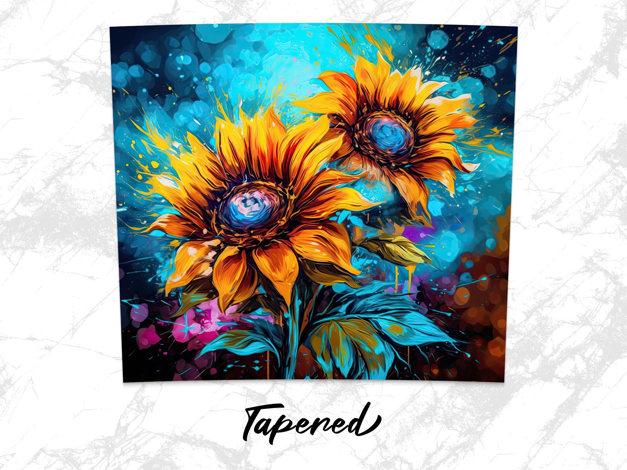 Alcohol Ink Sunflower Bright 20 Oz Skinny Tumbler Sublimation - Etsy