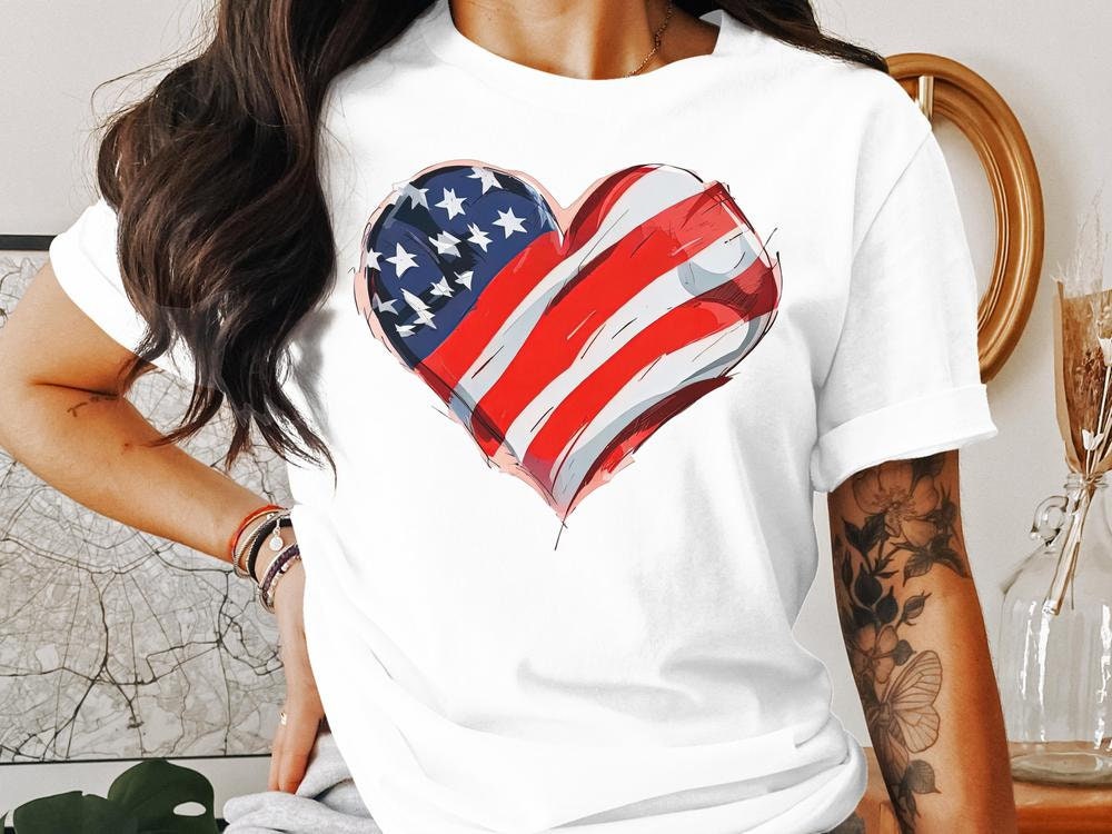 American Flag Png USA Heart Png July 4th Png Digital - Etsy