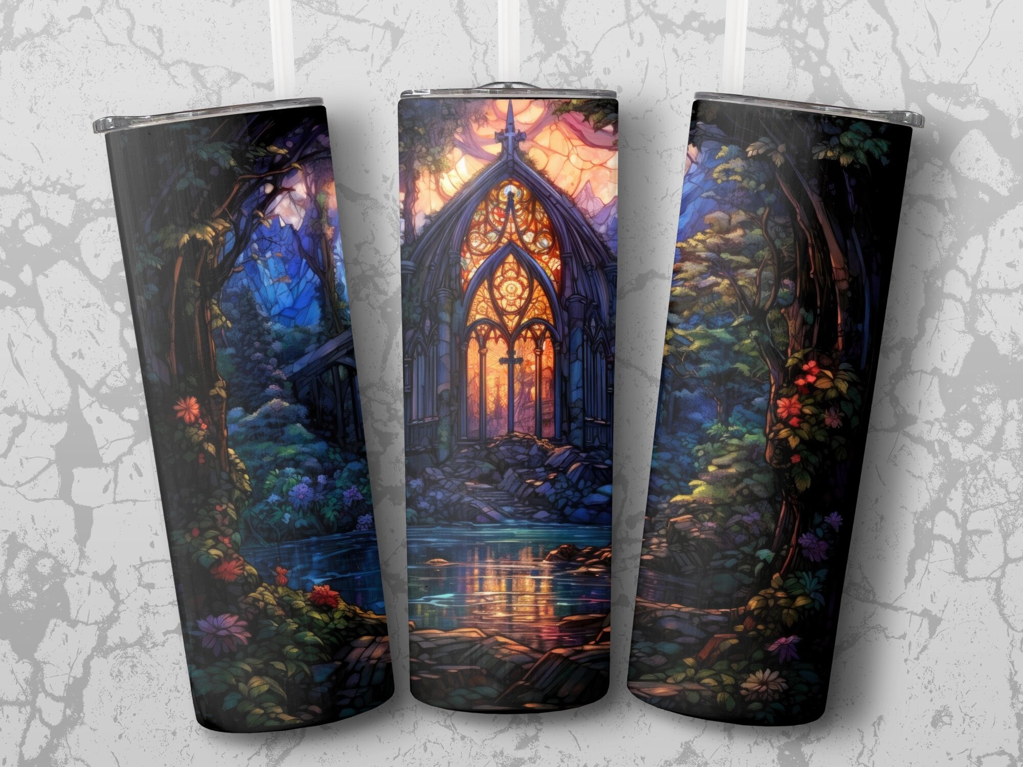 Distant Cross on A Hill Religious 20 Oz Skinny Tumbler, Sublimation ...