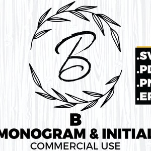 B Monogram B Initial B Letter Alphabet Svg Png Pdf Eps - Etsy