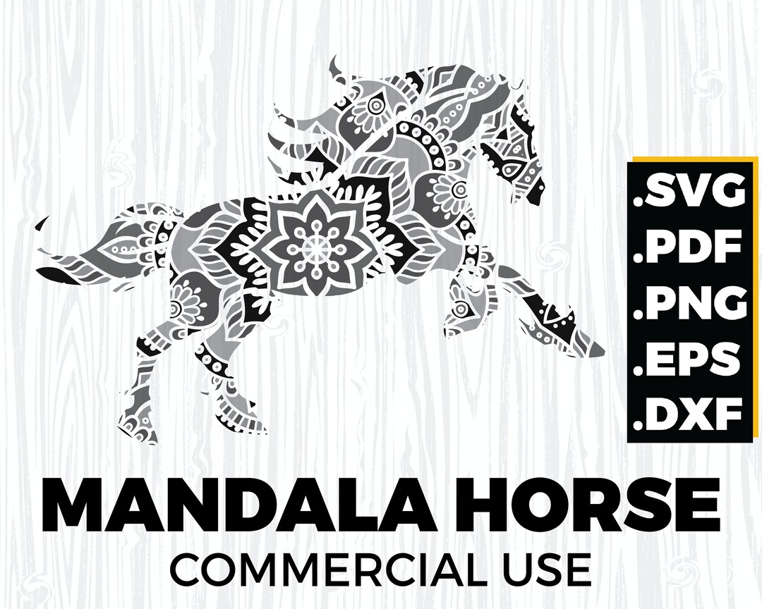 MANDALA HORSE, Mandala Horse Svg, Horse Svg, Horse Clipart, Animal Svg ...