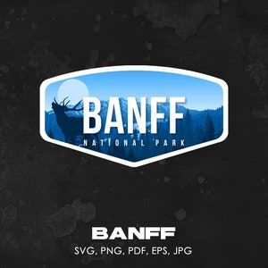 Banff National Park Svg, Png, Pdf, Eps, Jpg | Clipart, Graphic, Instant ...