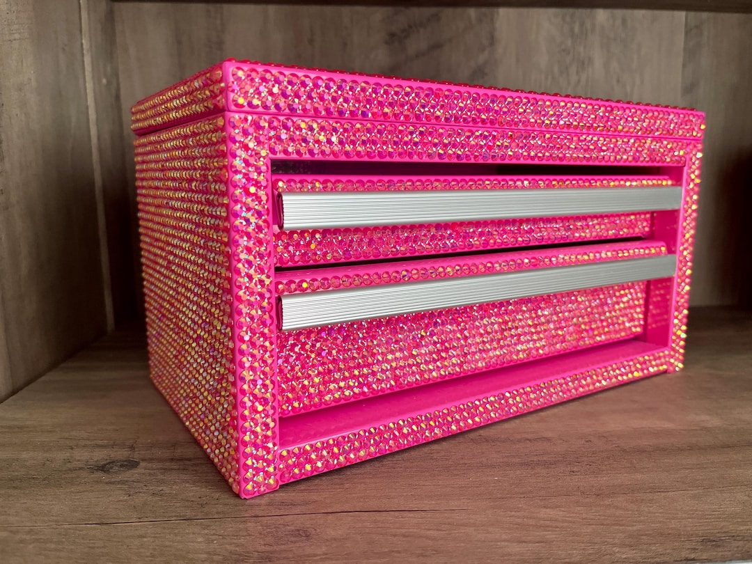 Rhinestone Color-shifting Hot Pink Mini Kobalt Tool Box Blinged Toolbox ...