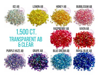 1,500ct Hot Pink Clear Transparent Resin Rhinestones Non Hotfix ...