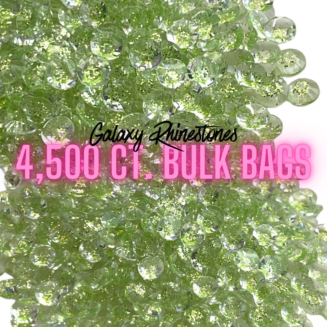 4,500ct STARRY SKY Green Glitter Transparent Rhinestones With Clear ...