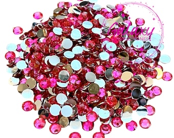 1,500ct Hot Pink Clear Transparent Resin Rhinestones Non Hotfix ...