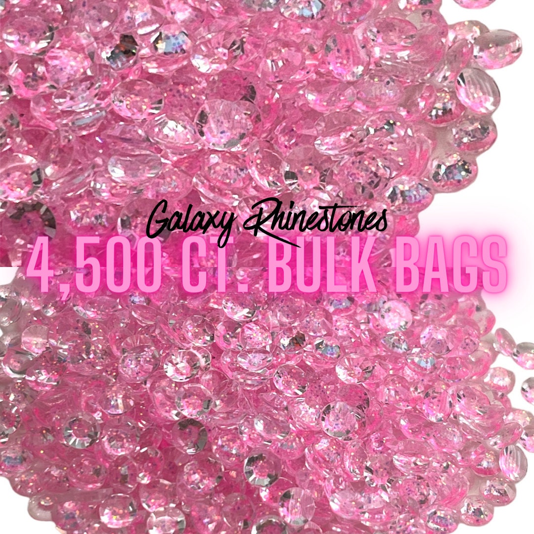 4,500ct STARRY SKY Hot Pink Glitter Transparent Rhinestones With Clear ...