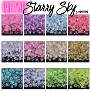 CLEARANCE 3,000ct STARRY SKY Purple Glitter Transparent Rhinestones ...