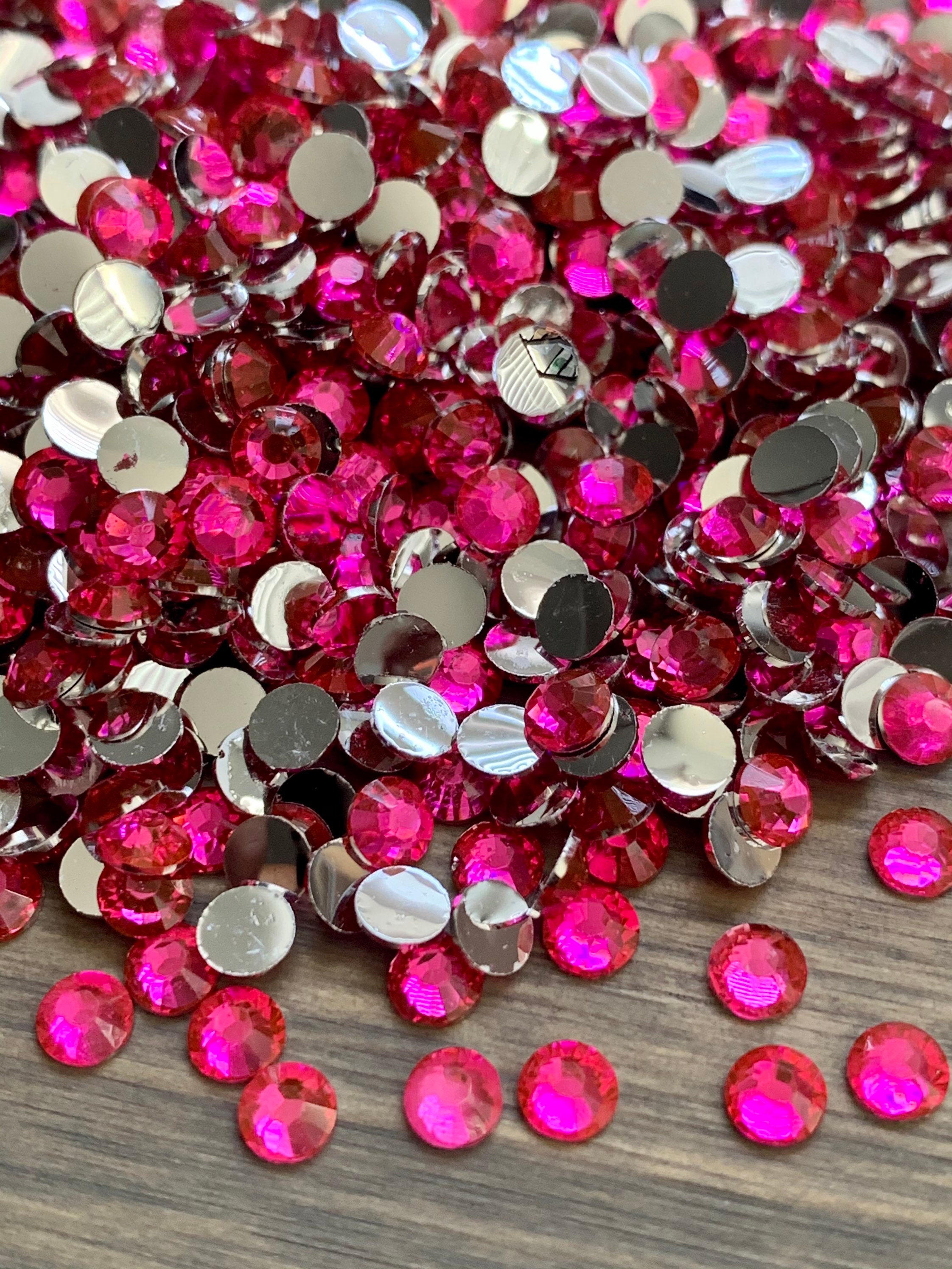4500ct Bulk Wholesale Hot Pink Resin Rhinestones Non Hotfix - Etsy