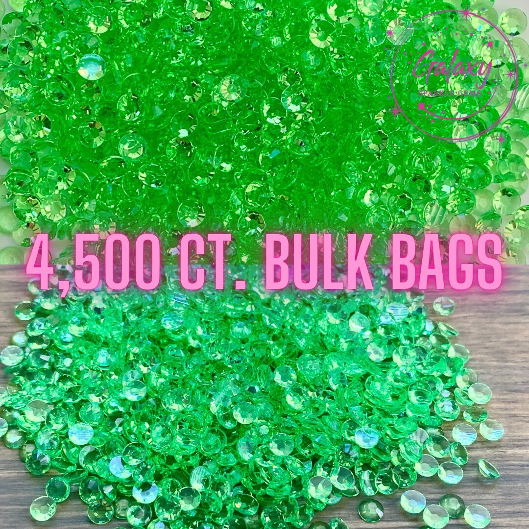 4500ct Bulk Wholesale Lime Transparent Resin Rhinestones Non - Etsy