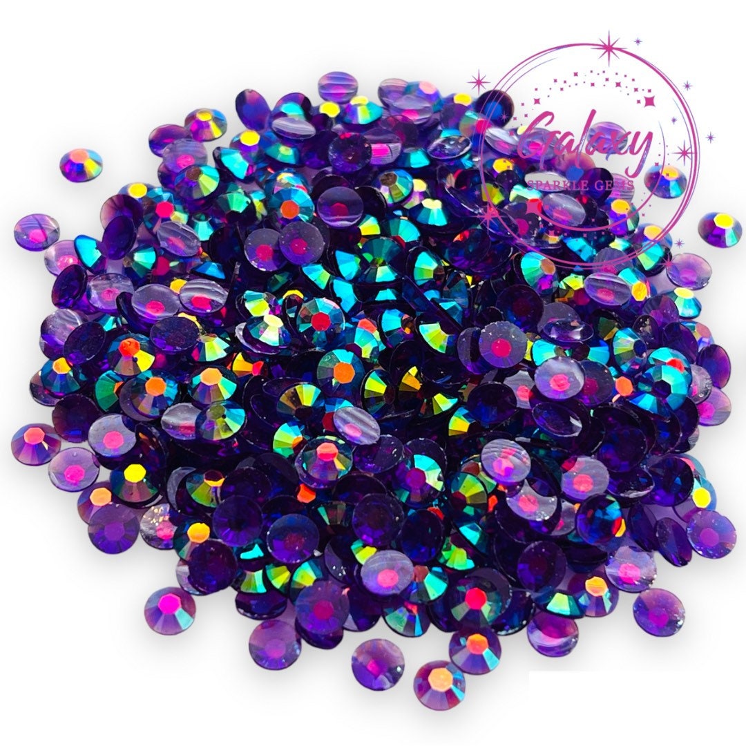 1,500ct Grape AB Transparent Resin Rhinestones Non Hotfix Flatback 2MM ...