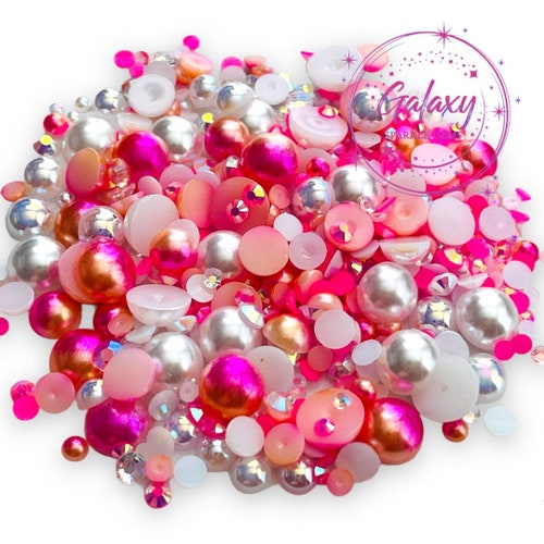 Mean One Pearl Mix Flatback Pearls and Rhinestone Mix Sizes - Etsy