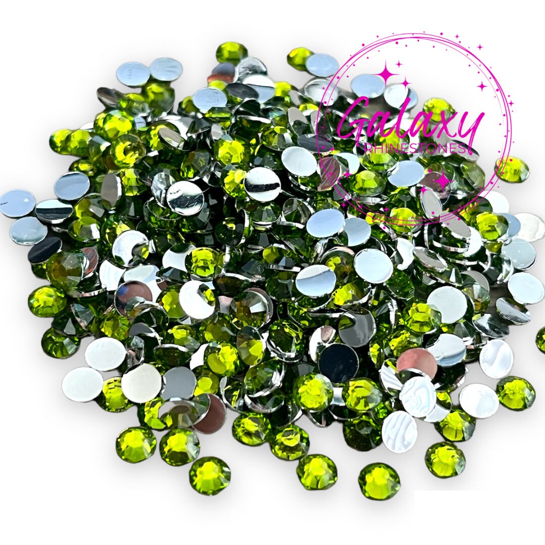 1,500ct Olive Green Resin Rhinestones Non Hotfix Flatback 2MM, 3MM, 4MM ...