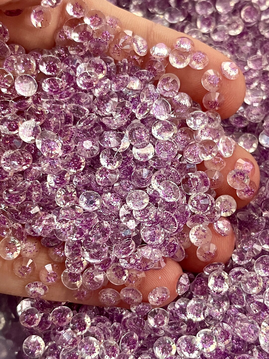 CLEARANCE 3,000ct STARRY SKY Purple Glitter Transparent Rhinestones ...