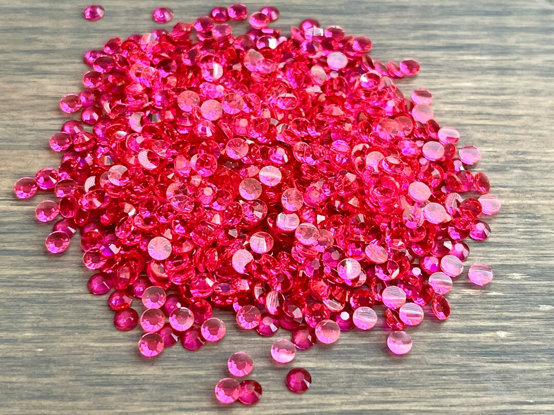 1,500ct Hot Pink Clear Transparent Resin Rhinestones Non Hotfix ...