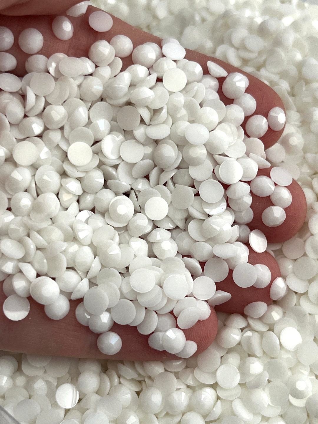 1,500ct Snow White Jelly Resin Rhinestones Non Hotfix Flatback 2MM, 3MM ...