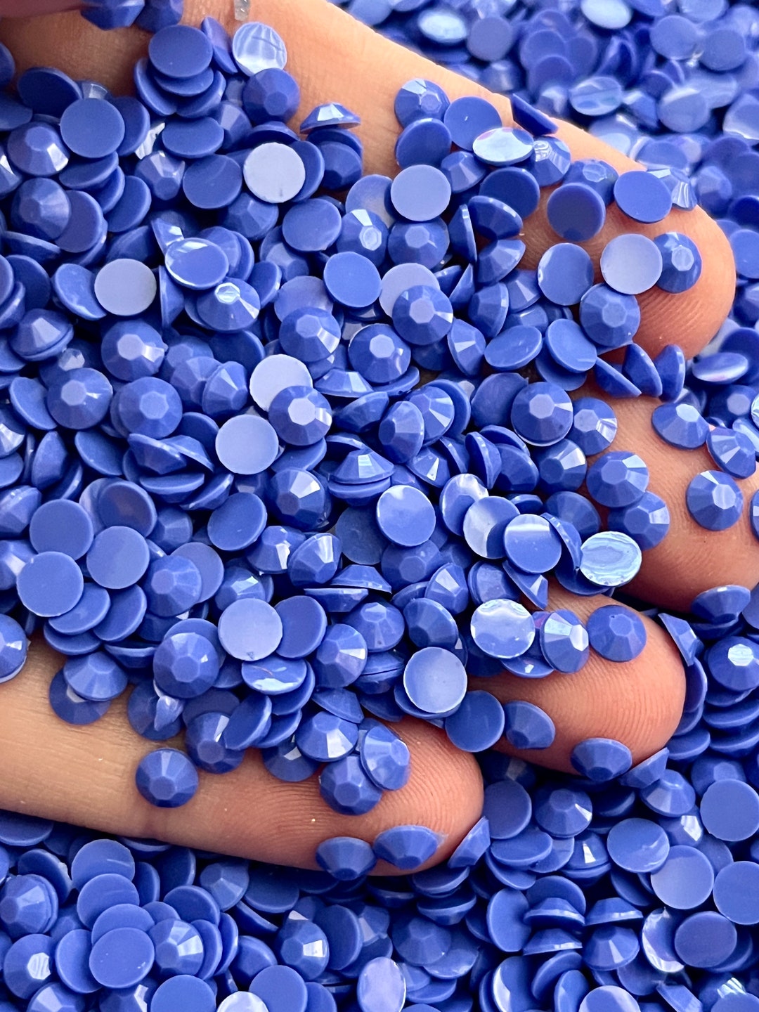 1,500ct OPAQUE Dark Blue Jelly Resin Rhinestones Non Hotfix Non AB ...