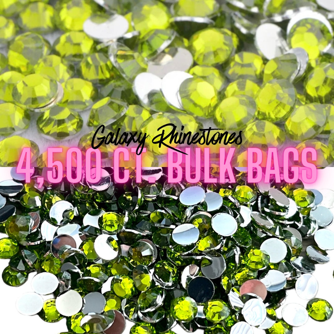 4,500ct Bulk Wholesale Olive Green Resin Rhinestones Non Hotfix ...