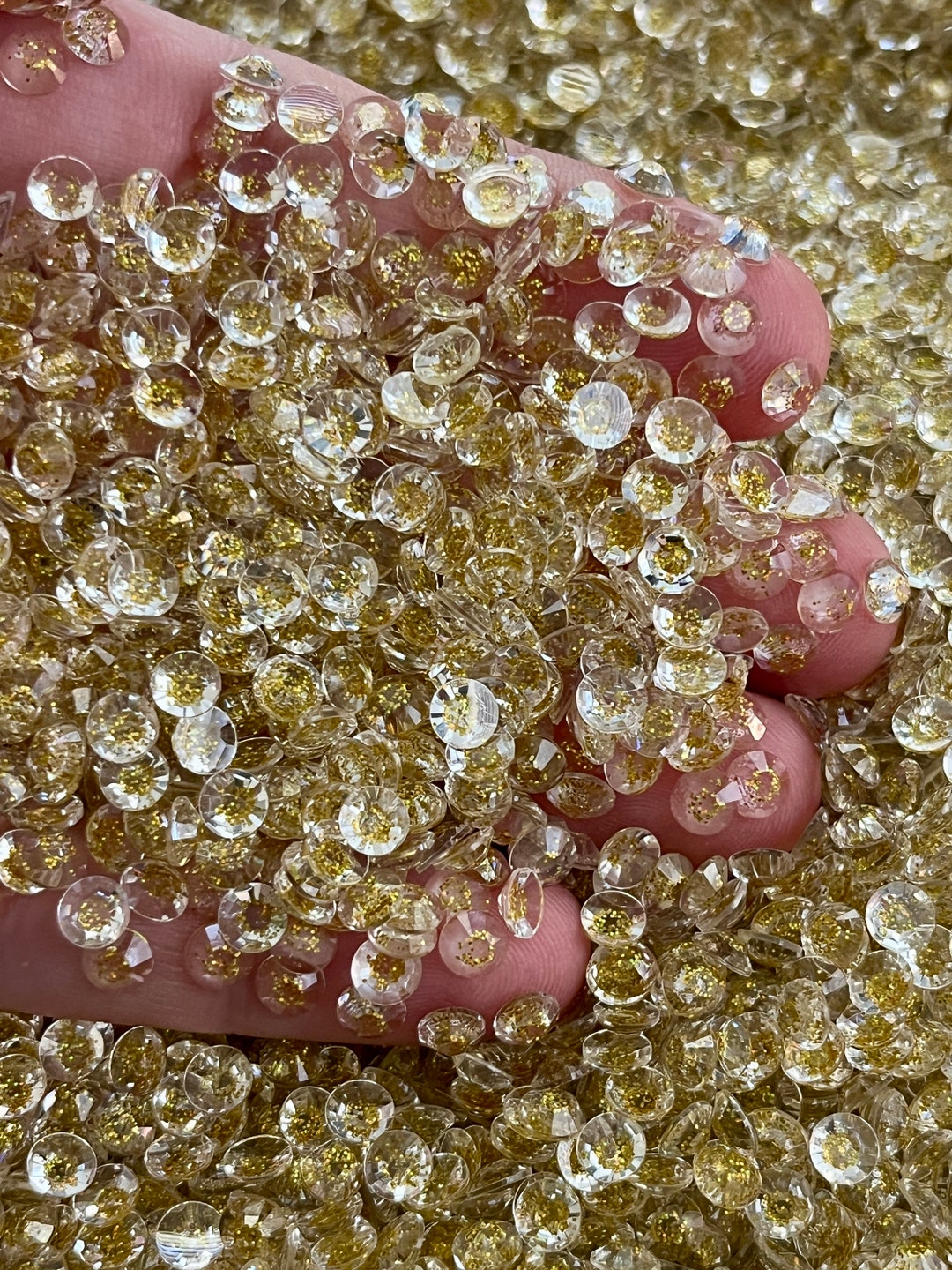 BULK 6,000ct. Rhinestone Lot Starry Sky Gold Glitter 5MM Rhinestones ...