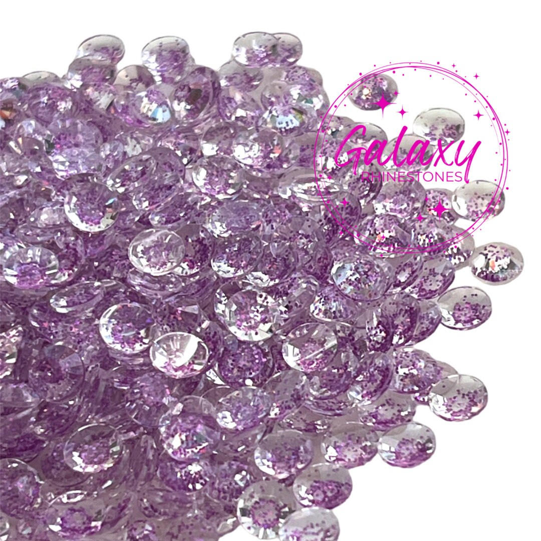 1,500ct STARRY SKY Purple Glitter Transparent Rhinestones With Clear ...