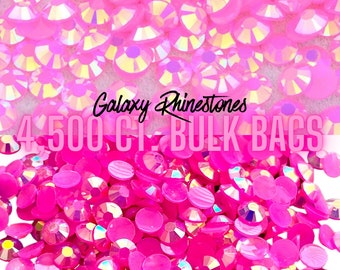 1,500ct Hot Pink Clear Transparent Resin Rhinestones Non Hotfix ...
