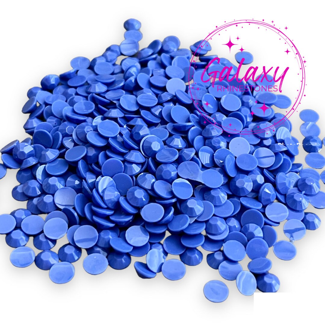 1,500ct OPAQUE Dark Blue Jelly Resin Rhinestones Non Hotfix Non AB ...