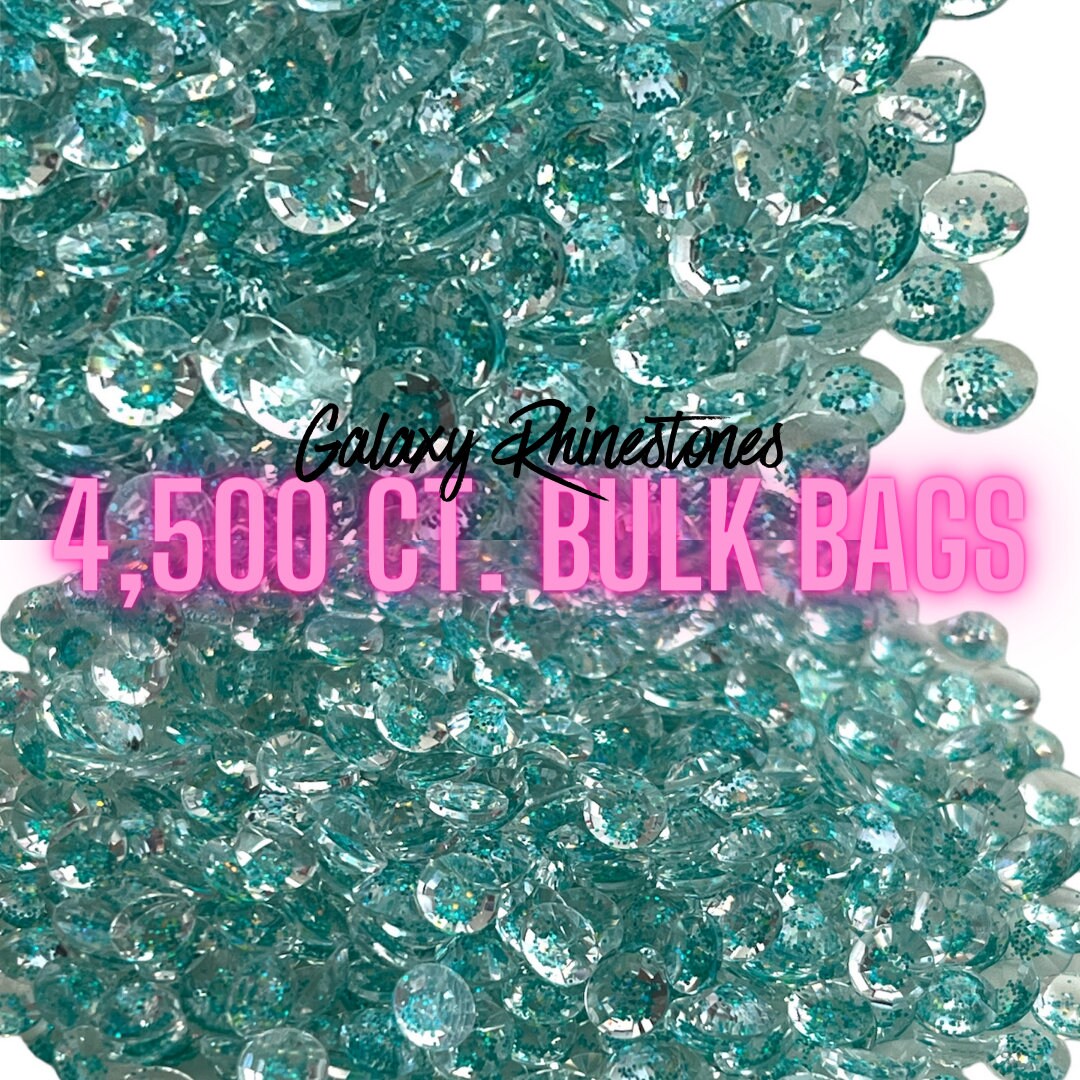 4,500ct STARRY SKY Aquamarine Glitter Transparent Rhinestones With ...