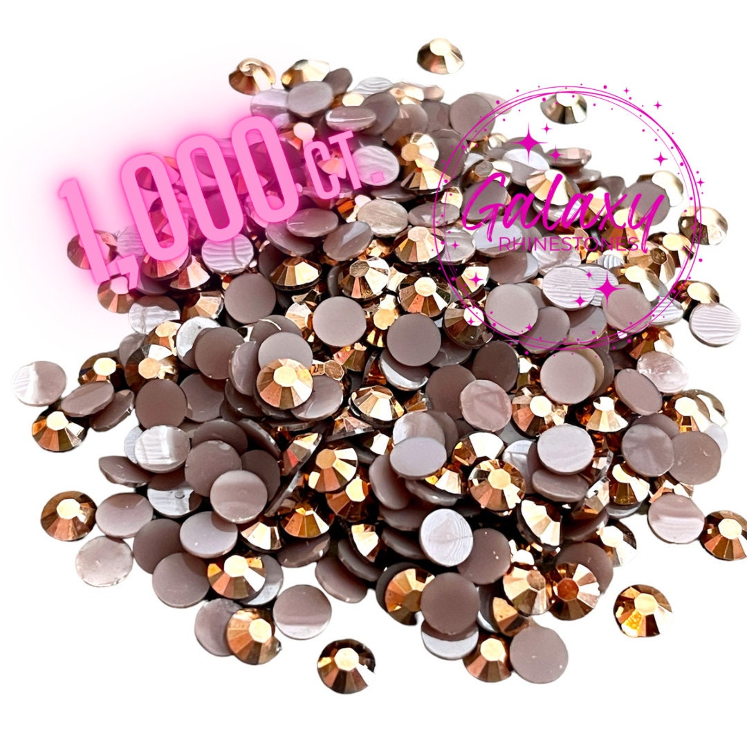 Copper Jelly Resin Rhinestones 1,000 Count Non Hotfix Flatback 2MM 6MM ...