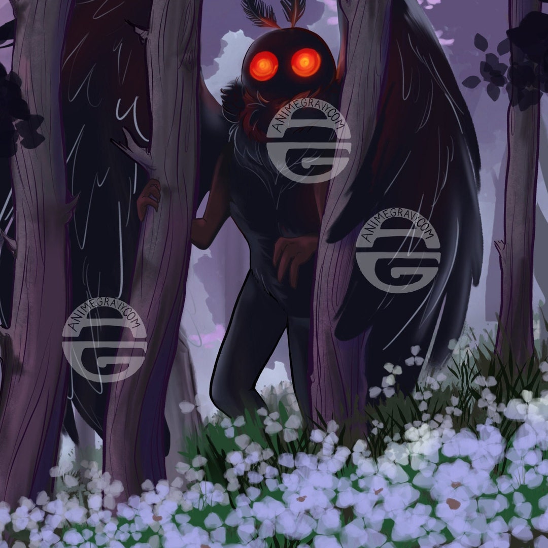 Mothman in Field of Flowers 11x17 Art Print - Etsy