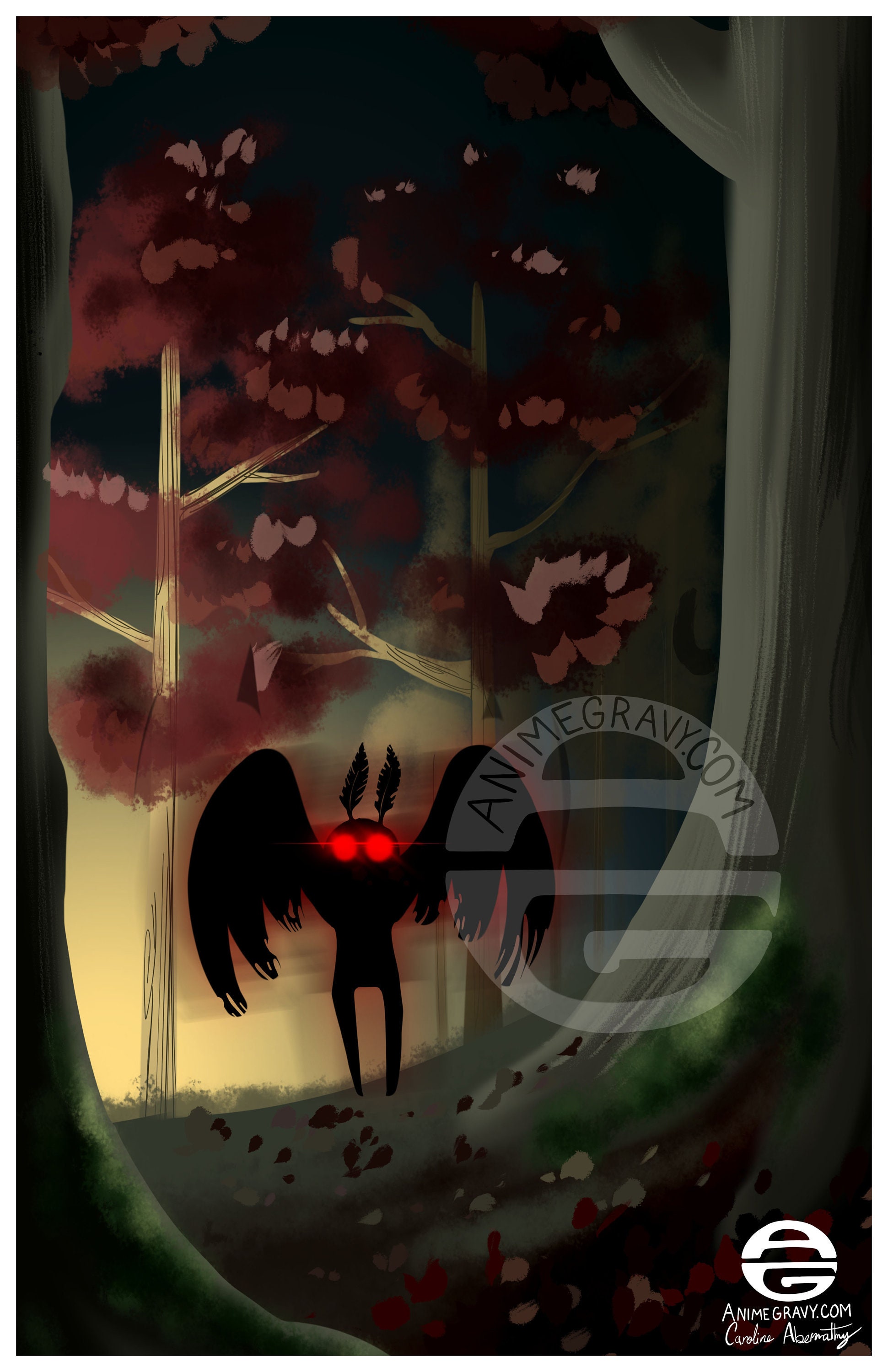 Mothman in the Woods 11x17" Print - Etsy
