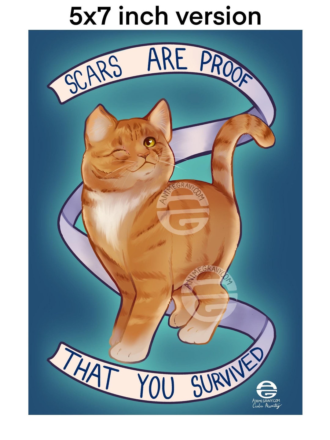 Orange Cat Scars Are Proof That You Survived Art Print 2 Size Options ...