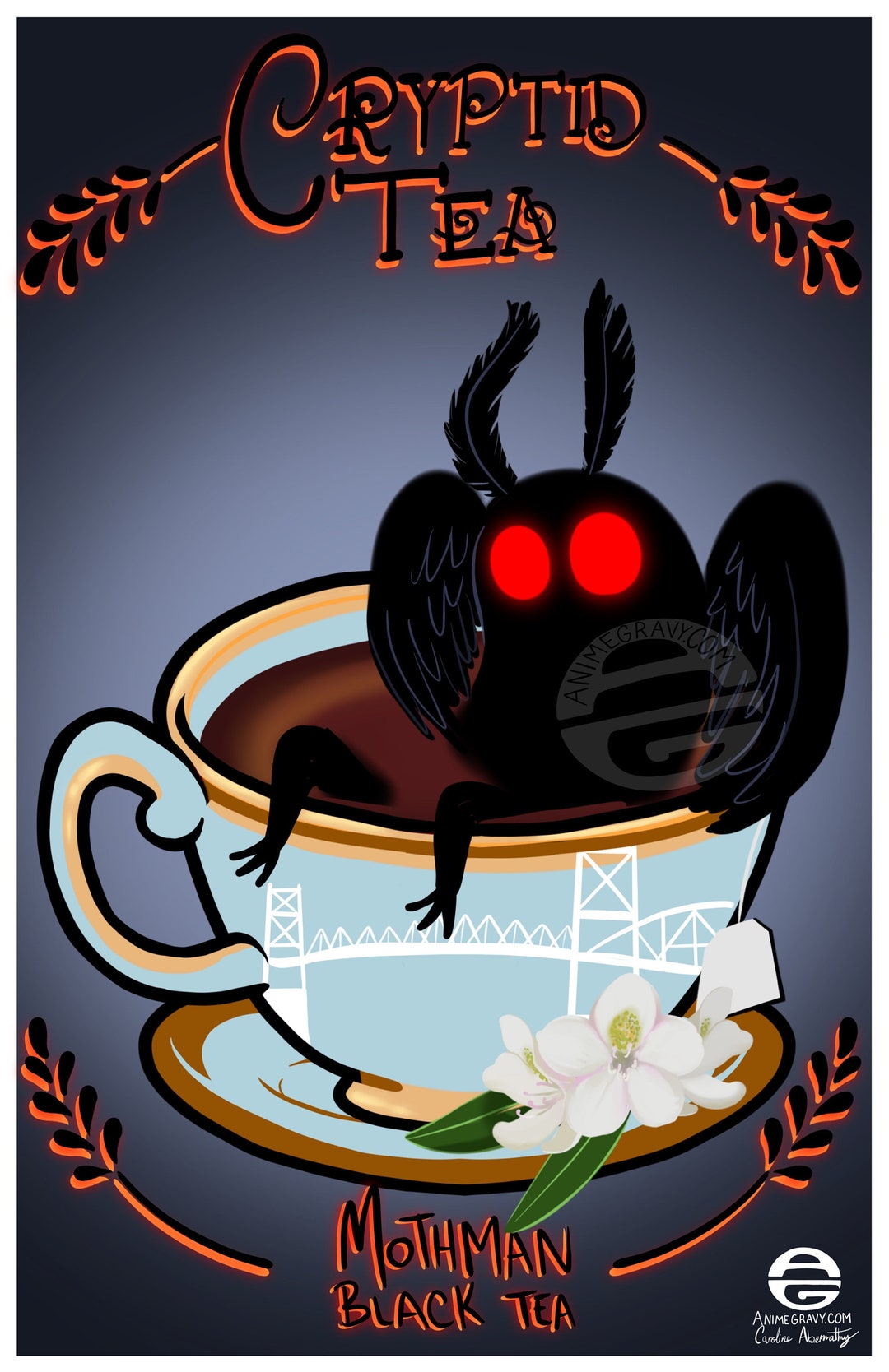 Cryptid Tea Mothman 11x17 Print - Etsy