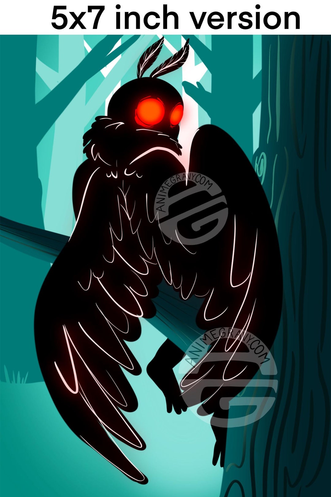 Mothman Watching You Art Print 2 Size Options - Etsy