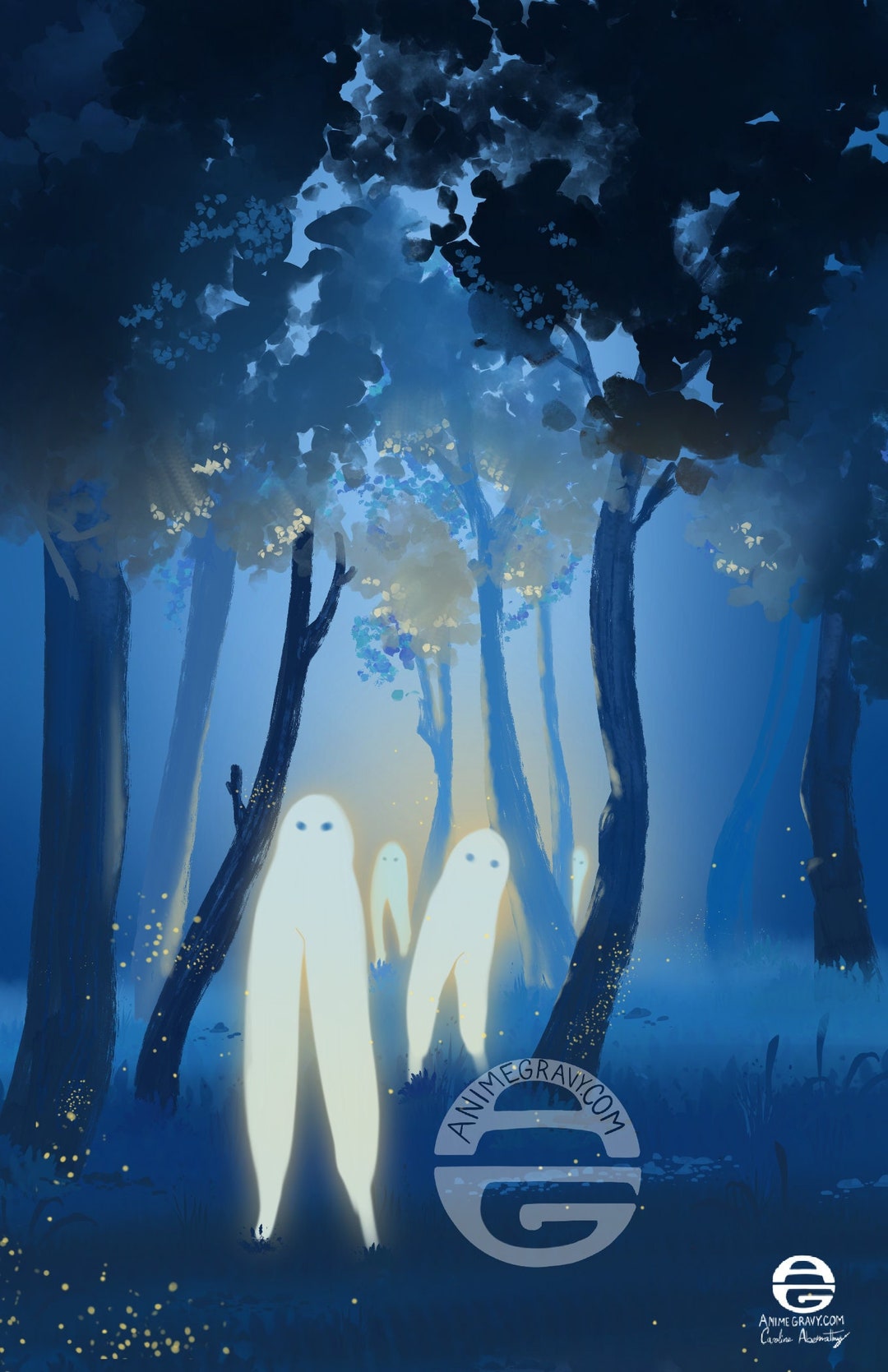 Cryptid Fresno Night Crawlers in Blue Forest 11x17 Print - Etsy