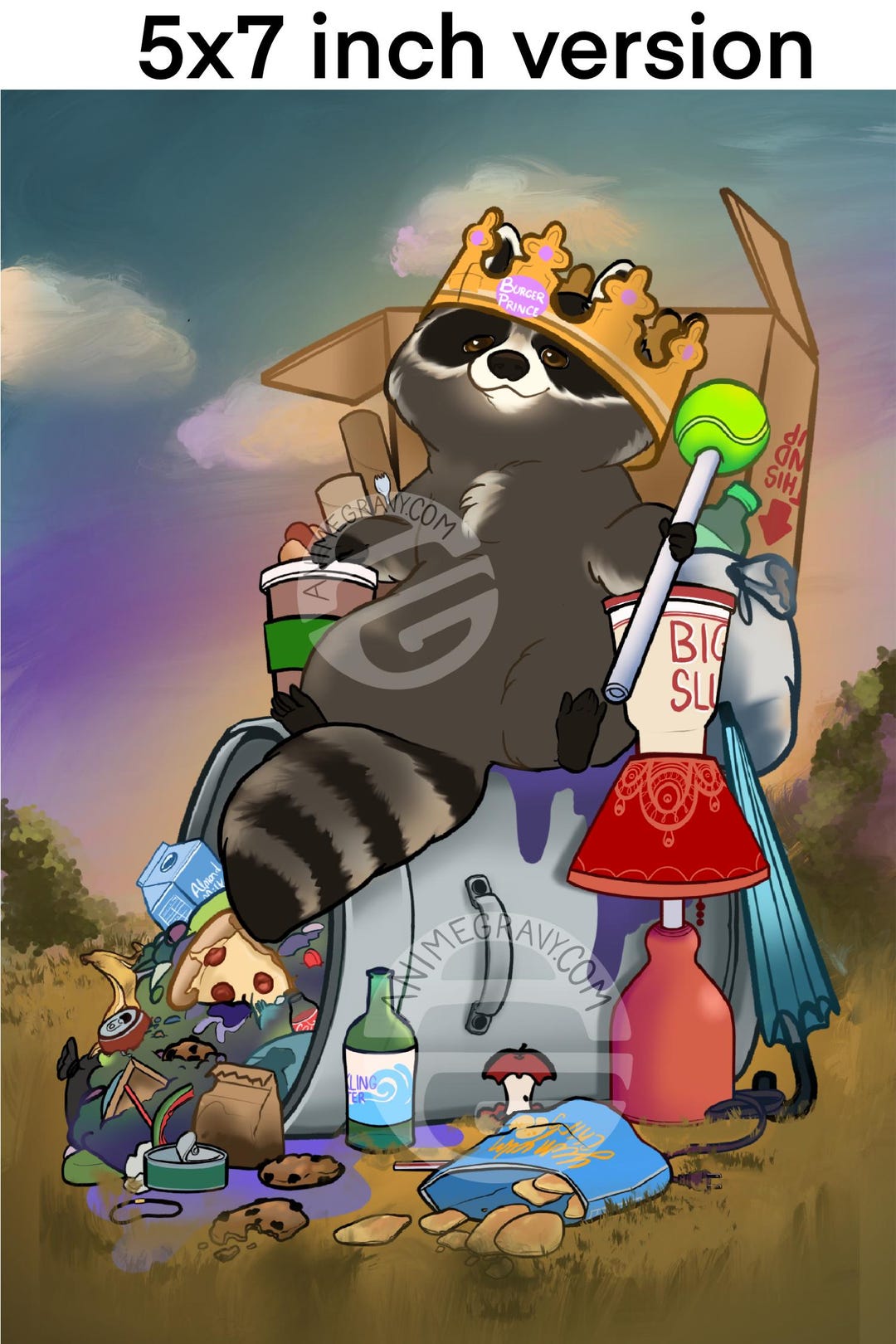 Royal Raccoon Trash King Art Print Two Size Options - Etsy