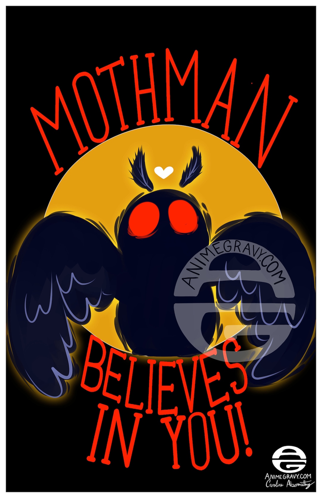 Mothman Believes in You 11x17 Print - Etsy