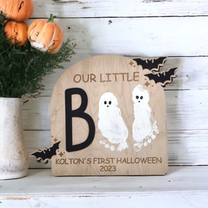 DIY Halloween Footprint Sign, Babys First Halloween Keepsake, Little ...