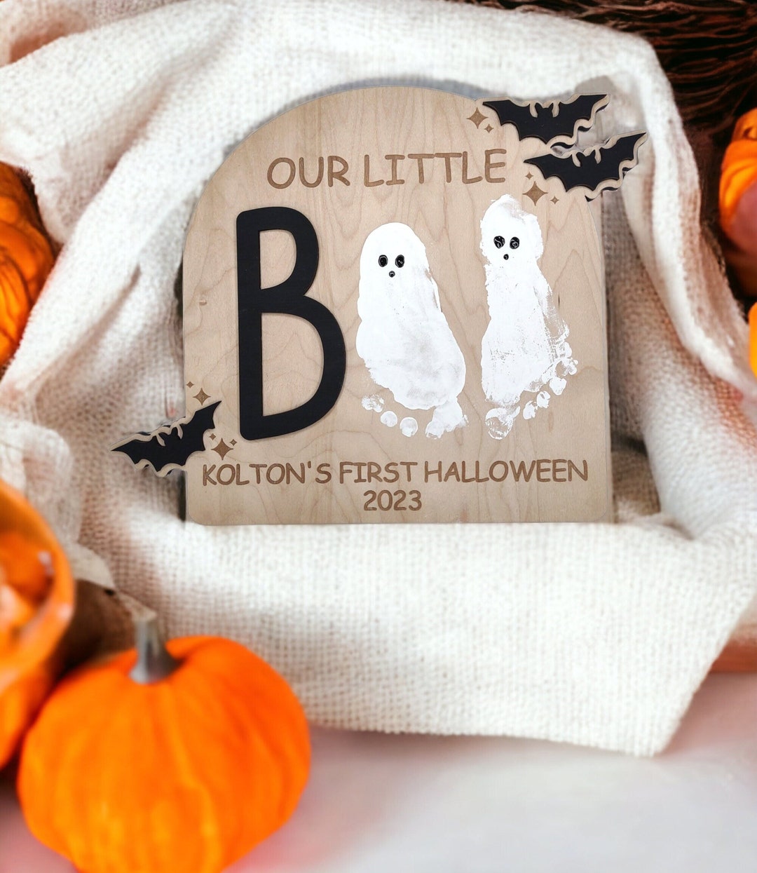 DIY Halloween Footprint Sign, Babys First Halloween Keepsake, Little ...