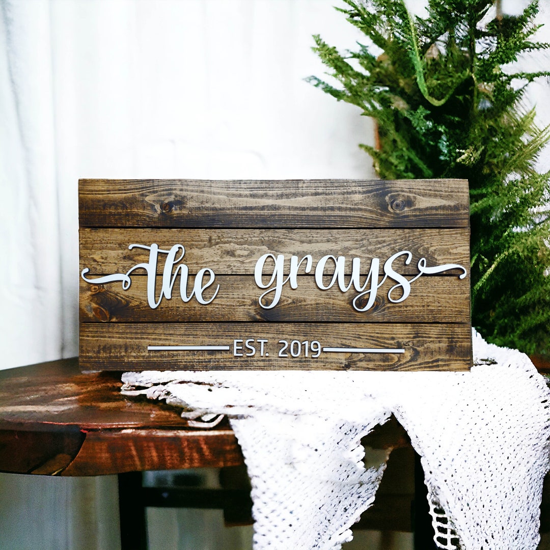 Personalized Family Name Sign, Customized Valentines Day Gift for ...