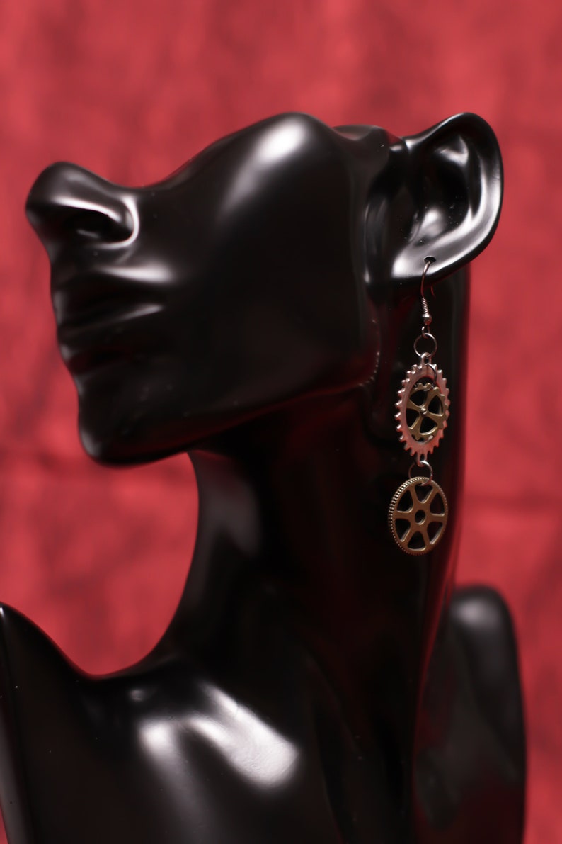 Steampunk Gear Earrings Steampunk Earrings Gear Earrings | Etsy