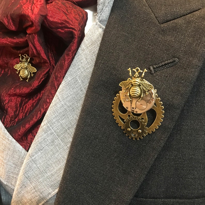 Men's Suit Accessories/ Men Lapel Pin Unique/ Mens Brooch/ Pocket Watch ...