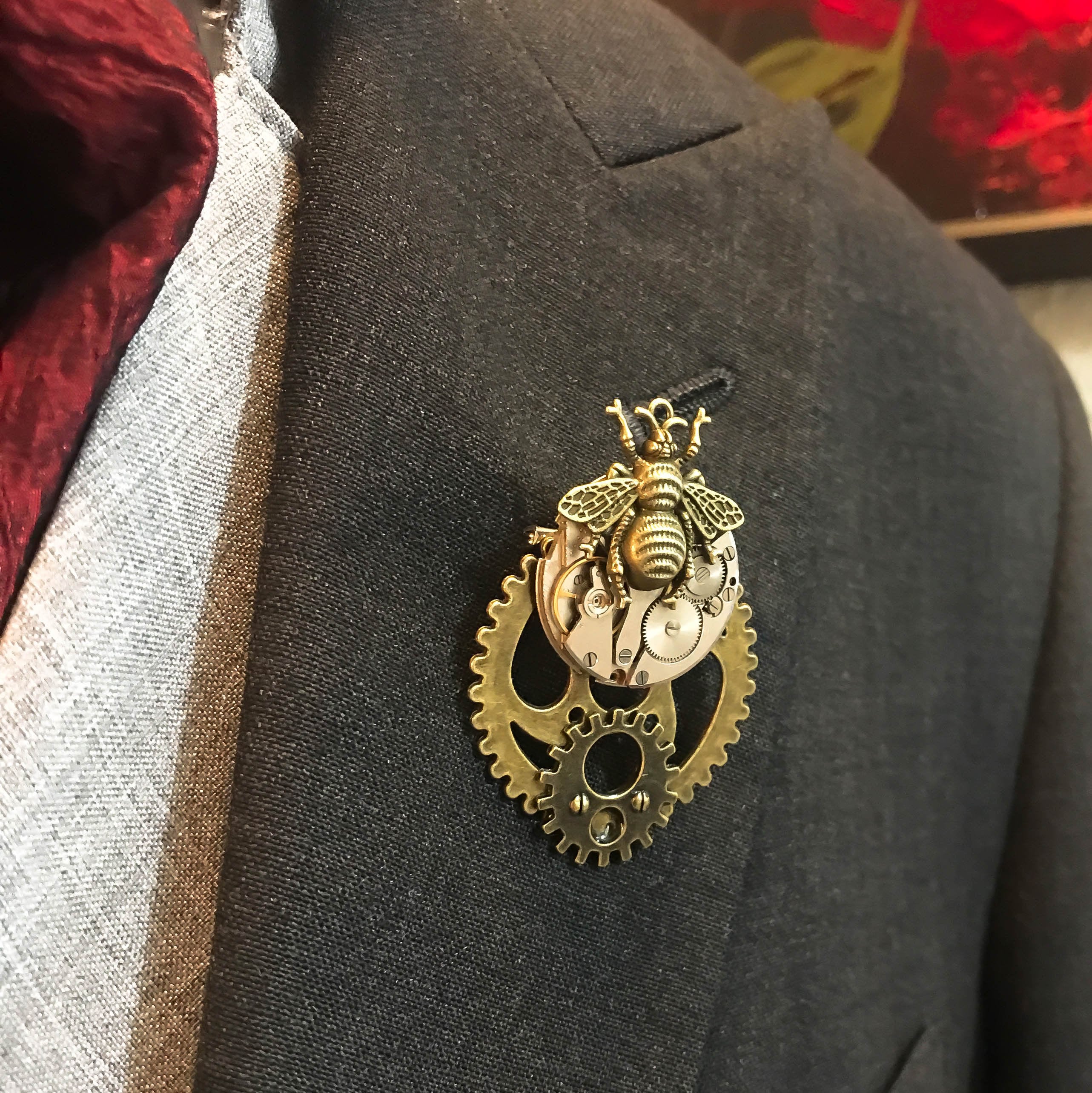 Men's Suit Accessories/ Men Lapel Pin Unique/ Mens Brooch/ Pocket Watch ...
