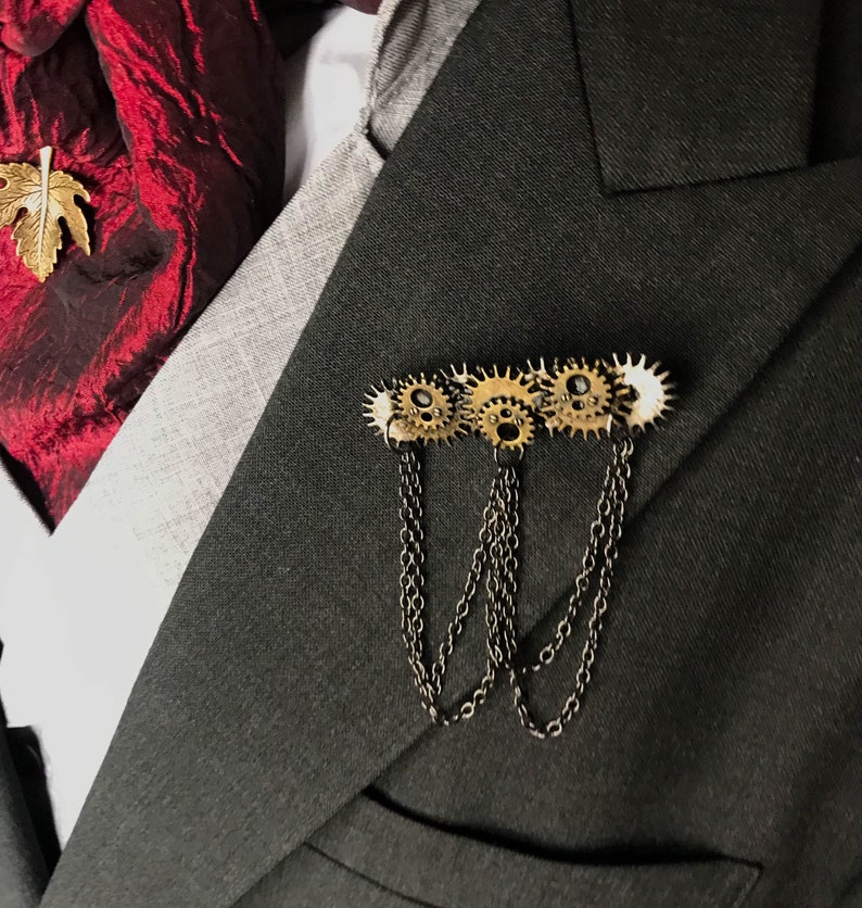 Stacked Gear Long Bar Pocket Pin /boutonniere for the Groom - Etsy