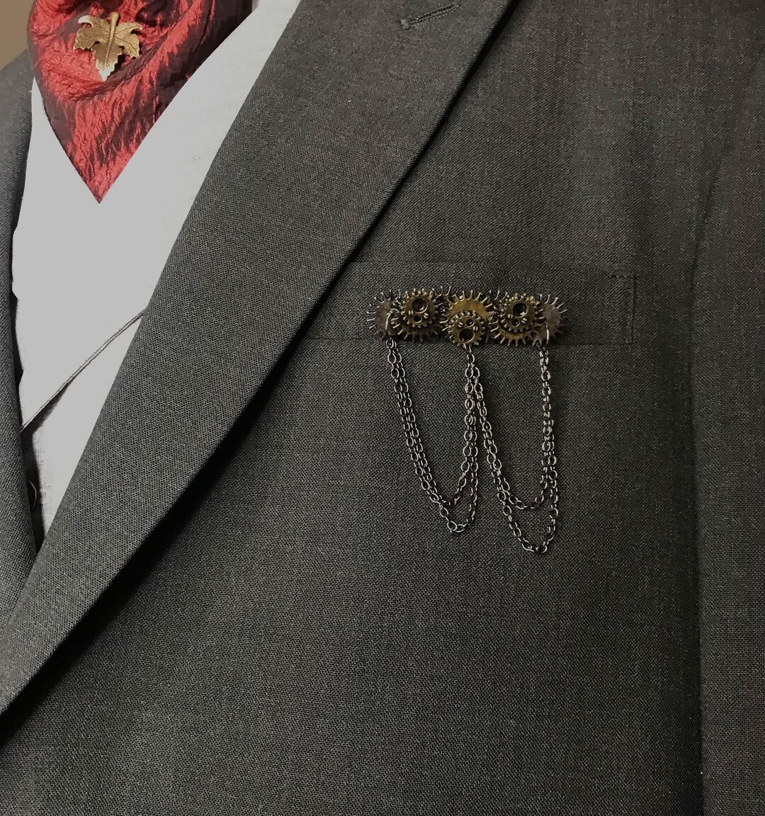 Stacked Gear Long Bar Pocket Pin /boutonniere for the Groom - Etsy