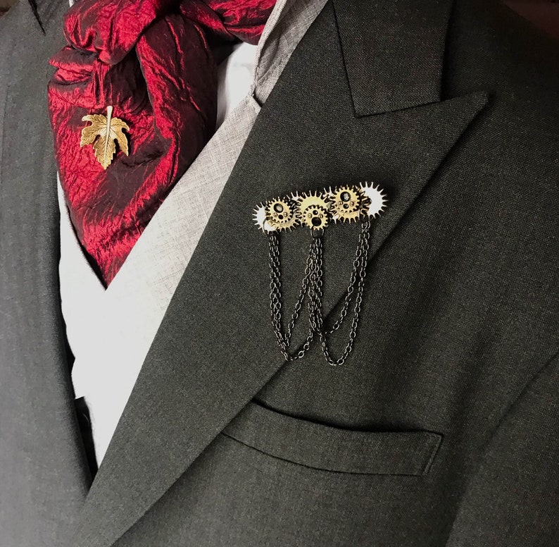 Stacked Gear Long Bar Pocket Pin /boutonniere for the Groom - Etsy